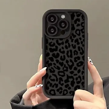 IPHONE 12 PRO MAX LEOPARD PRINT TPU CASE - BLACK
