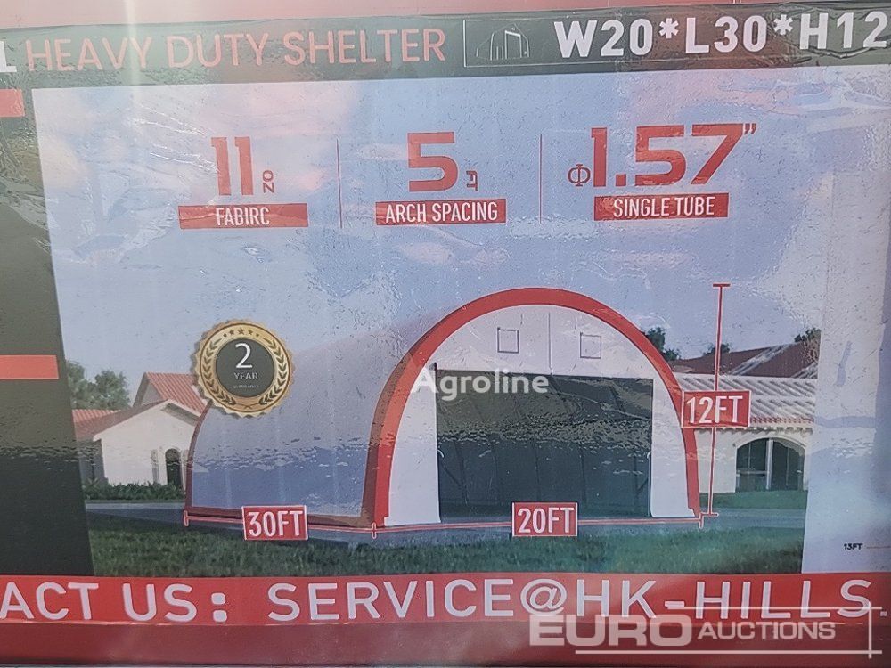 Prodaje se 2026 Hills Industrial Heavy Duty Shelter 20'x30'x12' šatorski hangar na aukciji
