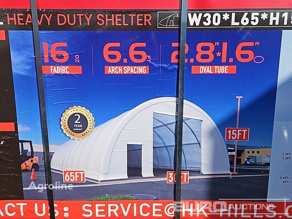Prodaje se Hills Industrial Heavy Duty Shelter 30'x65'x15' šatorski hangar na aukciji