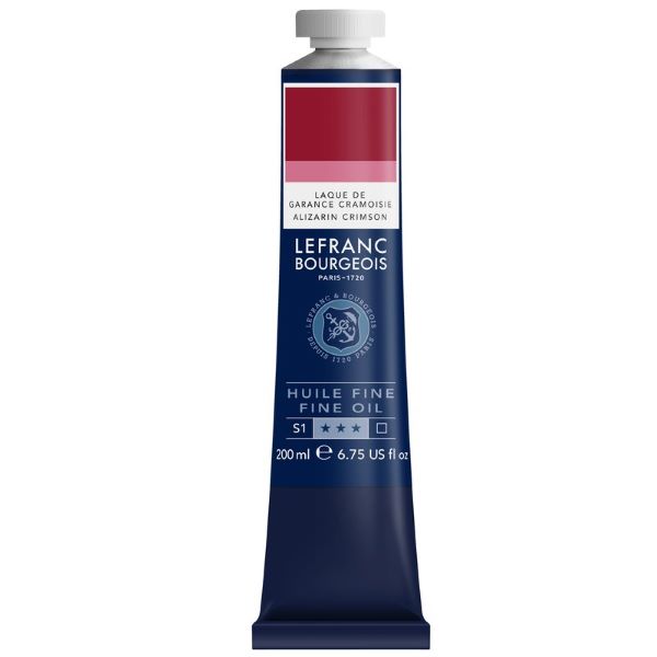 L&B Fine Oil LB FINE OIL COLOUR 200ML ALIZARIN CRIMSON