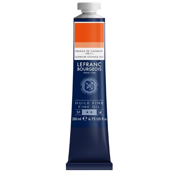 L&B Fine Oil LB FINE OIL COLOUR 200ML CADMIUM ORANGE HUE