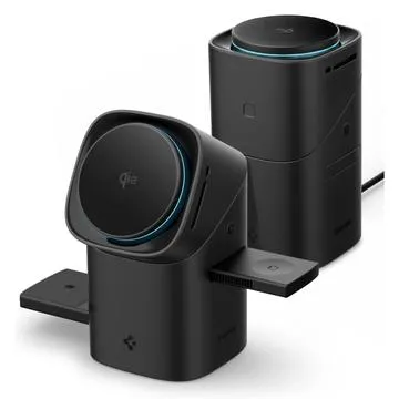 SPIGEN ESSENTIAL EF223MS 3-IN-1 QI2 MAGSAFE WIRELESS CHARGER - BLACK