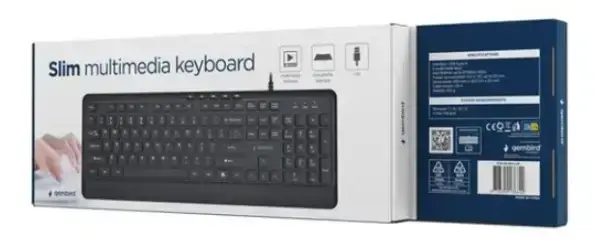 KB-MCH-05 Gembird Tanka žièana multimedijalna tastatura, crna, US raspored