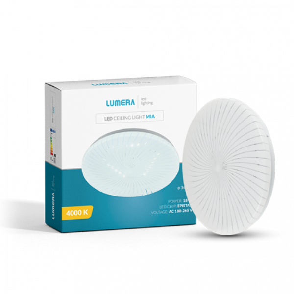 LED PLAFONJERA LUMERA LIGHTING 18W 4000K PRECNIK 34cm MIA