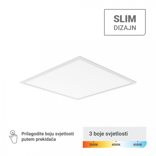 LED PANEL SLIM UGR/NAD KOC 40W 100lm/W 3 CCT 595x595x9mm GREEN TECH
