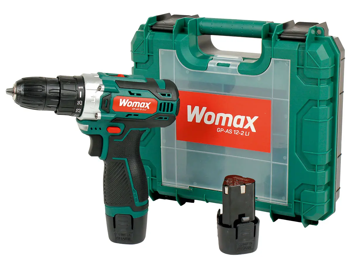 Womax Akumulatorska bušilica GP-AS 12-2 LI, 12 V, 2 Ah