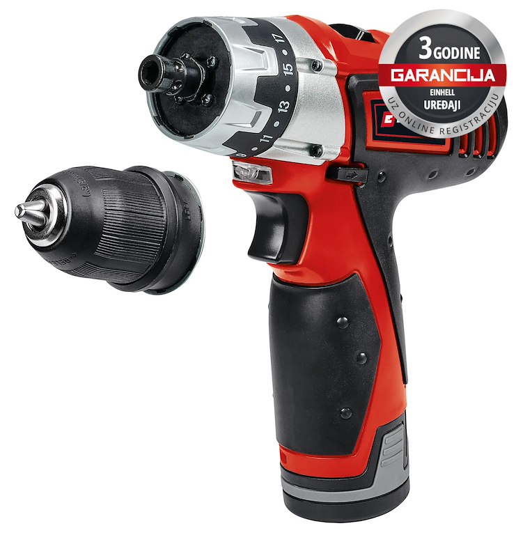 Einhell Akumulatorska bušilica TC-CD 12 Li, Sa skidajućom glavom, 1.3Ah