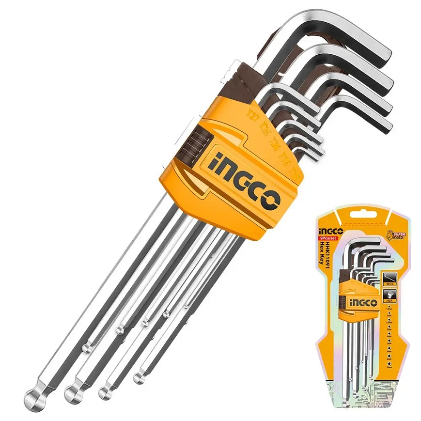 Ingco Set imbus loptastih ključeva 1,5mm-10mm, dugački