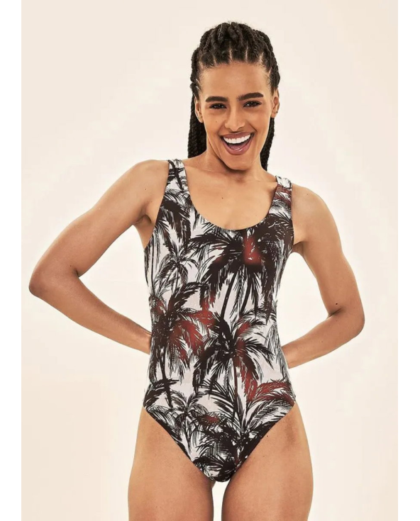Swimsuit Coqueiros Bege Upf50+
