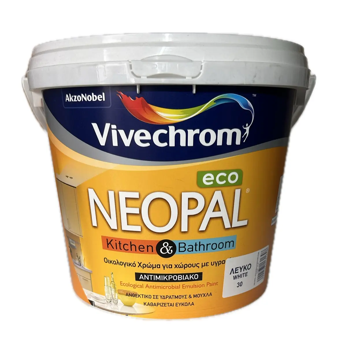 VIVECHROM Boja za kuhinje i kupatila Neopal Eco, 3l, Bela