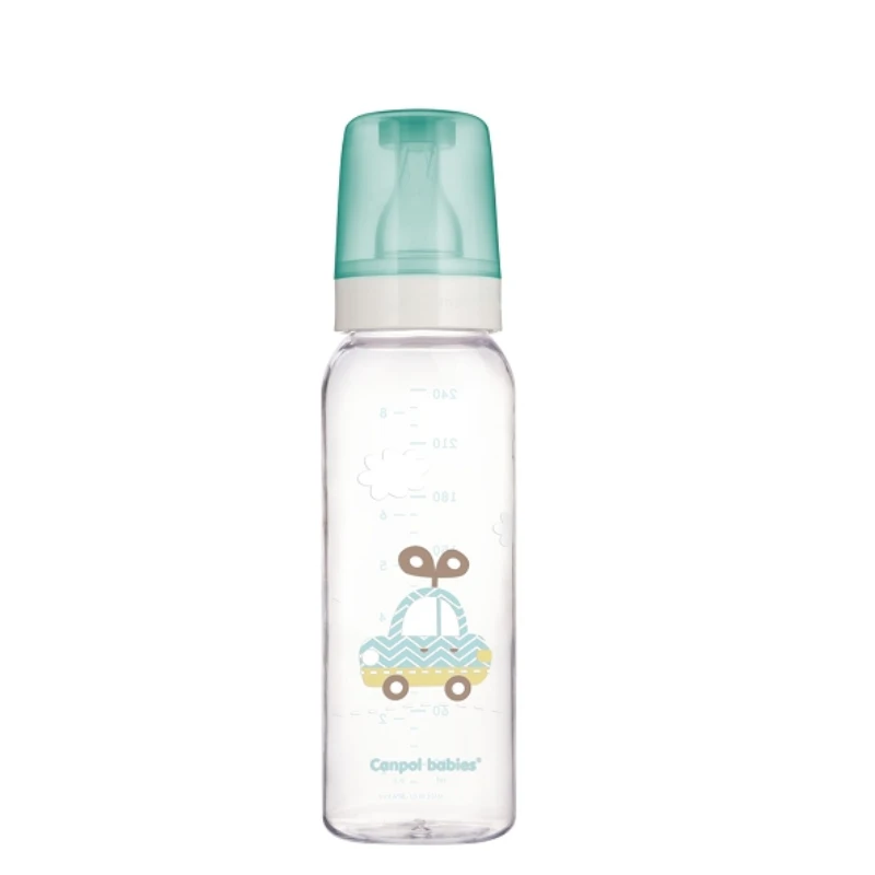 Canpol Baby staklena flašica 240ml Green, Print