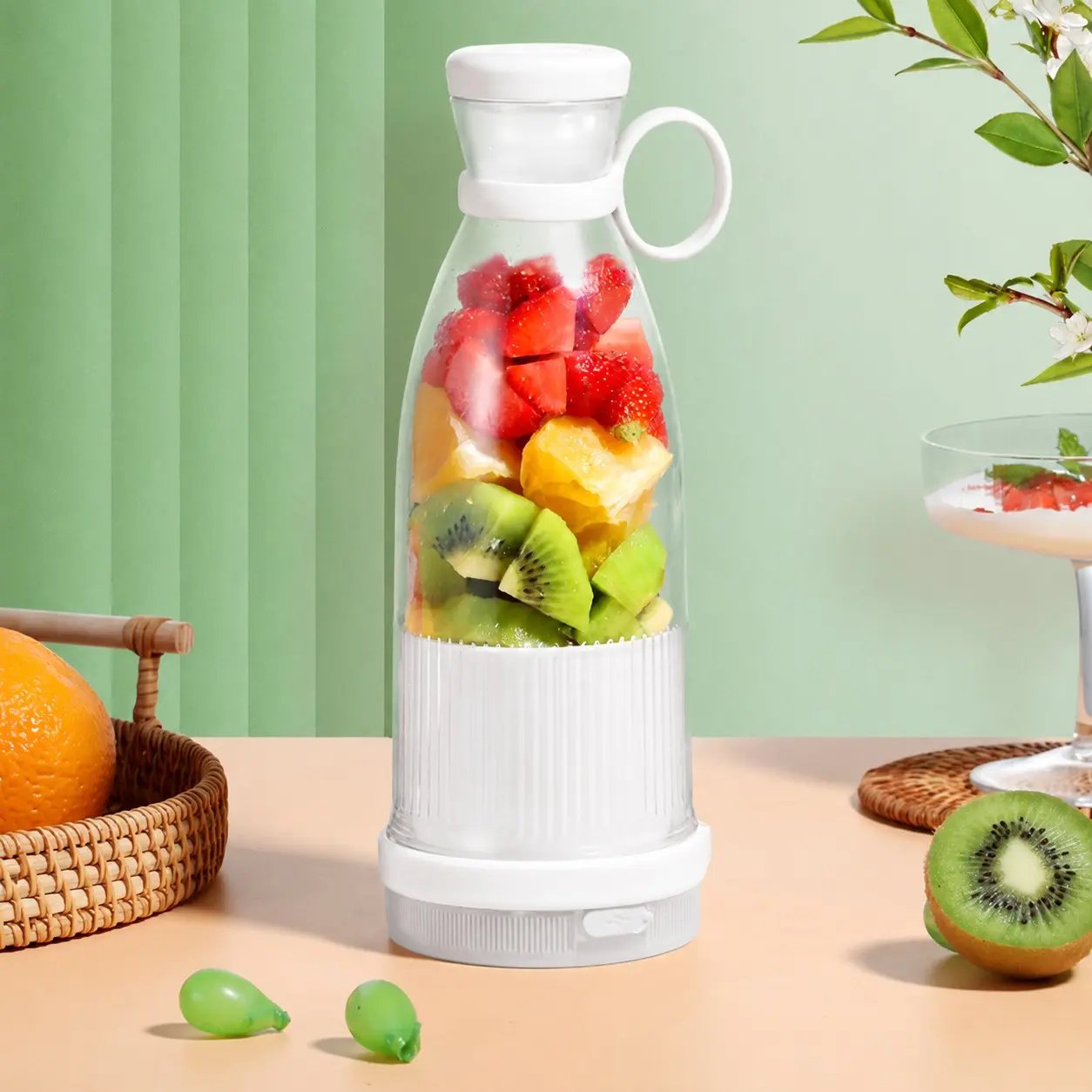 Homemates Prenosivi blender, 380 ml, Beli