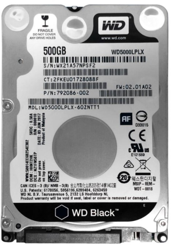 HDD 2.5 * 500GB WD5000LPLX WD BLACK scorpio 7200RPM 32MB SATA3 7mm
