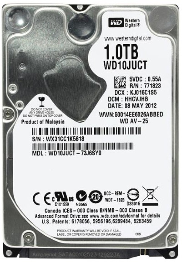 HDD 2.5 * 1TB WD10JUCT WD 16MB 5400RPM SATA 9,5mm