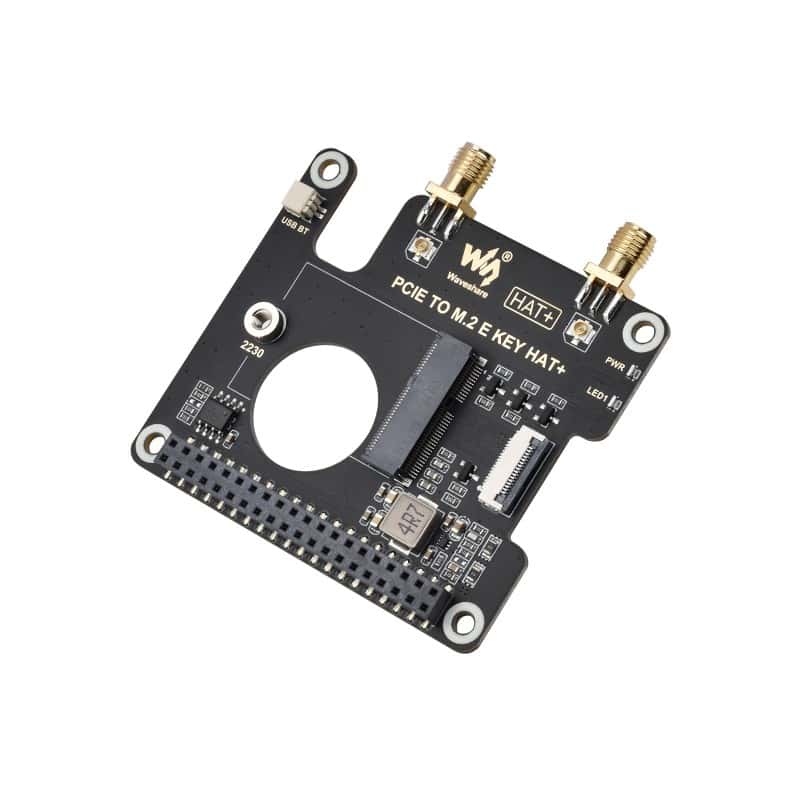 PCIe na M.2 E KEY HAT za Raspberry Pi 5, NGFF (M.2 E Key) Wireless NIC, podržava USB Bluetooth
