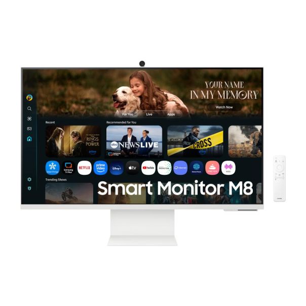 SAMSUNG Monitor LS32FM801UUXDU 32"/VA/3840x2160/60Hz/4ms GtG/HDMI,USB-C,LAN/VESA/smart/zvucnici/bela