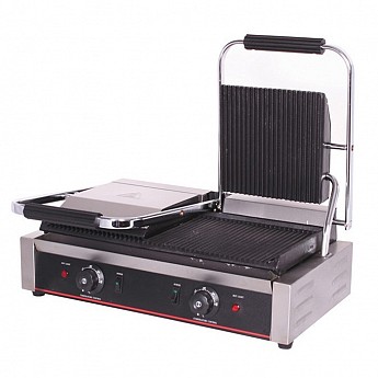 Električni dupli kontakt grill rebrasta ploča 560×430×215 mm - Ital Form