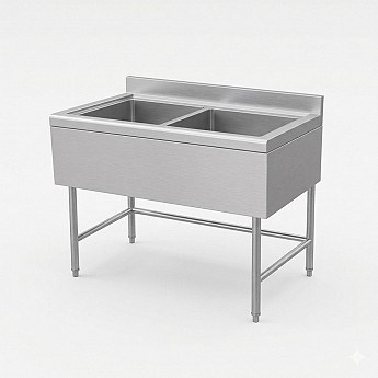 Inox sudopera sa dva korita 1000x600x850mm
