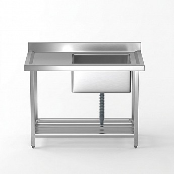 Inox sudopera sa jednim koritom i radnom povrsinom 1400x700x850mm