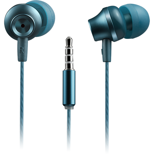Canyon Metalne stereo slušalice sa mikrofonom 1.2m 3.5mm(četvoropolni) plavo zelena boja | CNS-CEP3BG