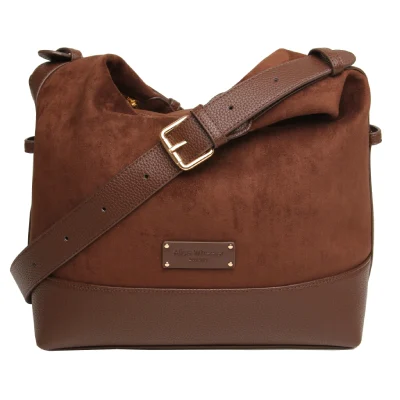 Torba - Suede Kensington, Crossbody, Chocolate, large