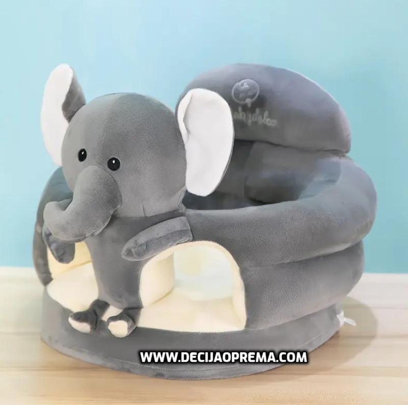Foteljica za decu Baby Elephant Grey
