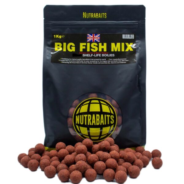 Nutrabaits Big Fish Mix: Salmon, Caviar & Black Pepper Boilies 15mm