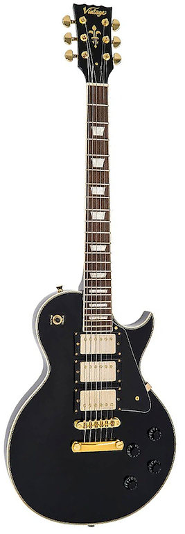 Vintage V1003 ReIssued 3-Pickup Boulevard Black električna gitara