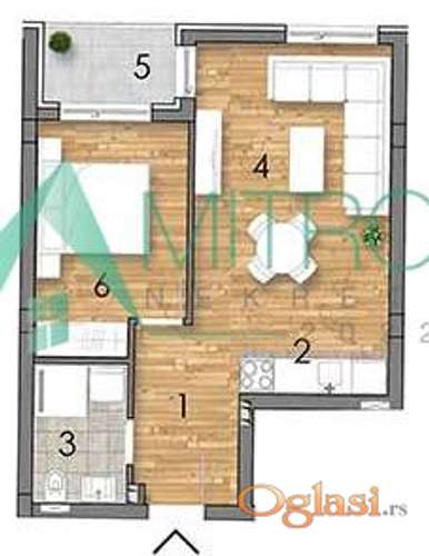 Nov jednoiposoban stan na Telepu – 42m²