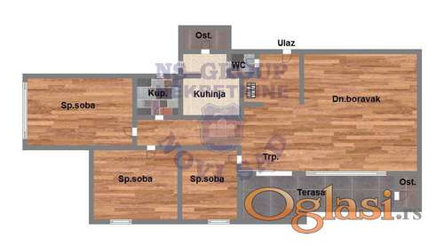 Troiposoban stan na Limanu 2, 77m2