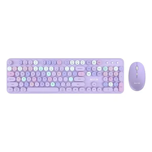 AULA Set tastatura i miš AC306, 2.4Ghz, Ljubičasti