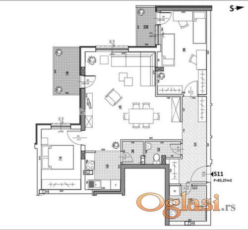Severni Telep-Useljiv Četvorosoban stan 87 m2 sa dve Terase i Pogledom-povrat Pdv-065/385 8880
