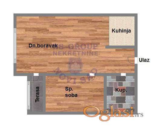 Dvosoban, 46m2 Podbara
