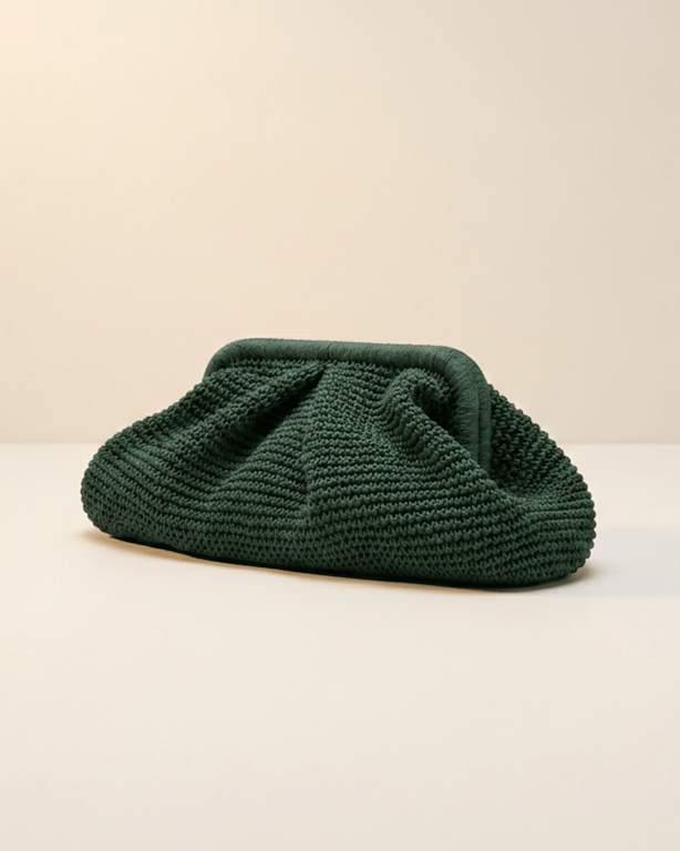 Ženska clutch torba od rafije - zelena