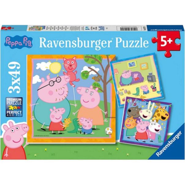Ravensburger puzzle (slagalice) - Pepa Prase 3x49 delova