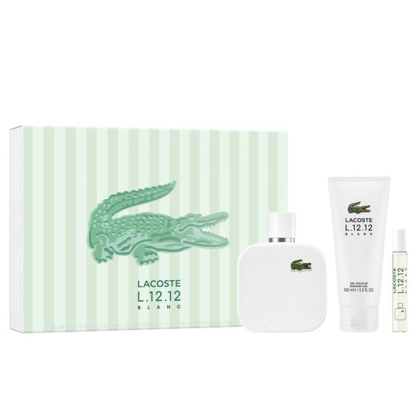 Lacoste Blanc Set ( EDT 100ml + Shower Gel + EDT 7.5ml )