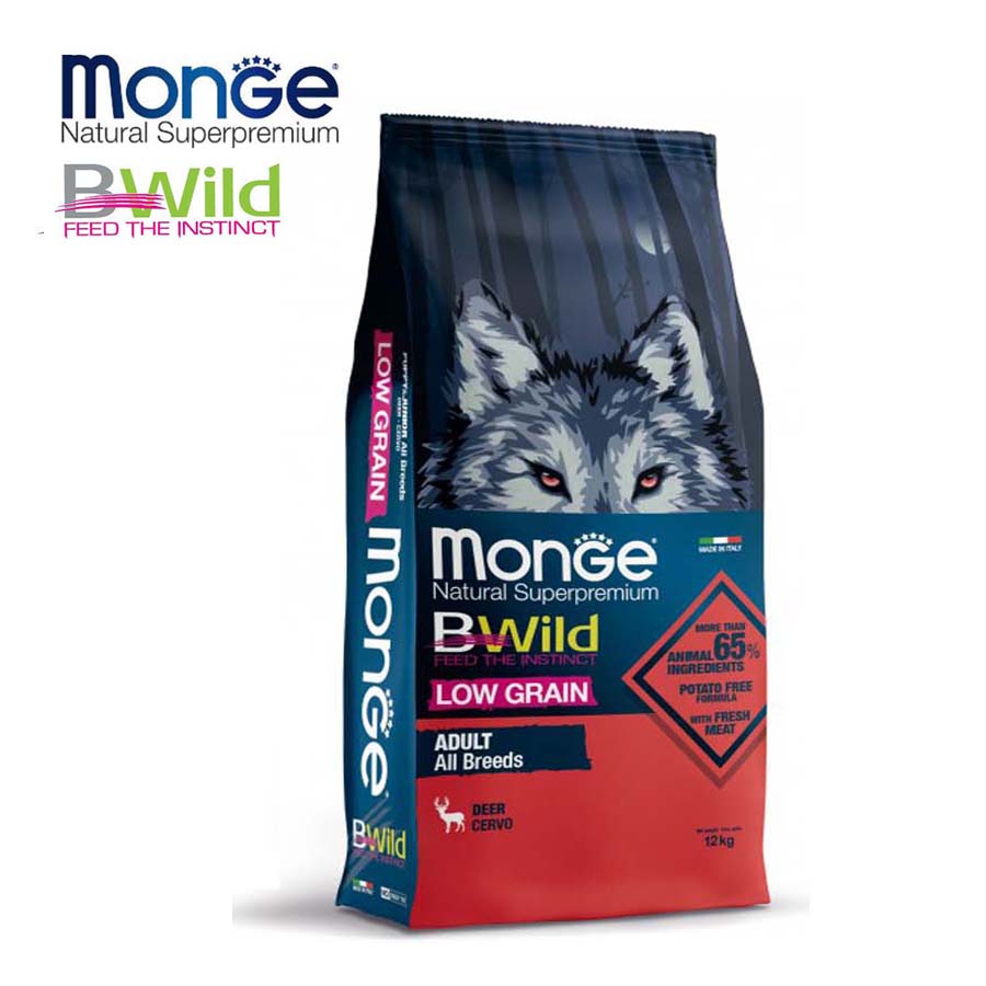 Monge BWild, Low Grain Adult, Jelen - 2,5kg