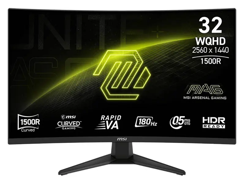 MSI Gaming monitor MAG 321CQF E18, WQHD zakrivljeni, 2560x1440, VA, 180Hz , 0.5ms, HDMI, DP