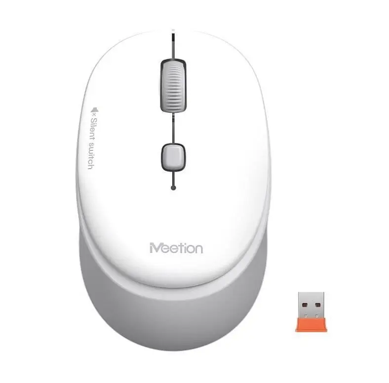 MEETION Bežični miš R571WH, 2.4GHZ, Belo-sivi