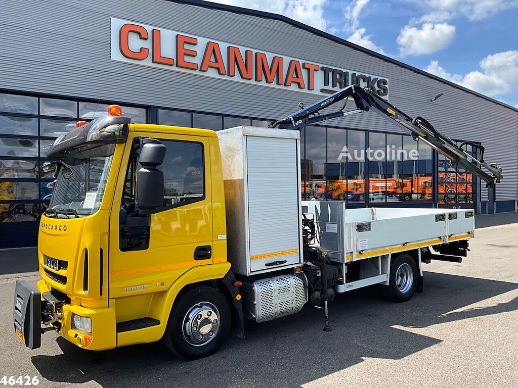 IVECO Eurocargo ML100E19 Euro 6 Amco Veba 5 Tonmeter laadkraan Just 14 kamion s ravnom platformom