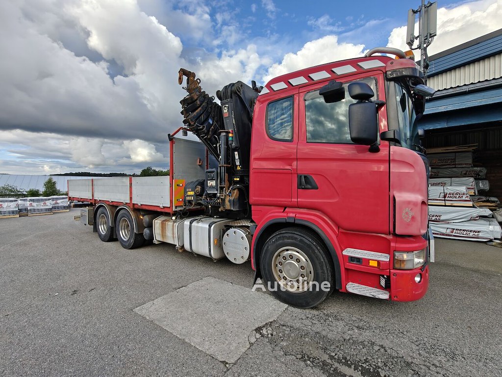 Scania G480 *6x2 *HIAB 422 + WINCH *REACH 22.7m kamion s ravnom platformom