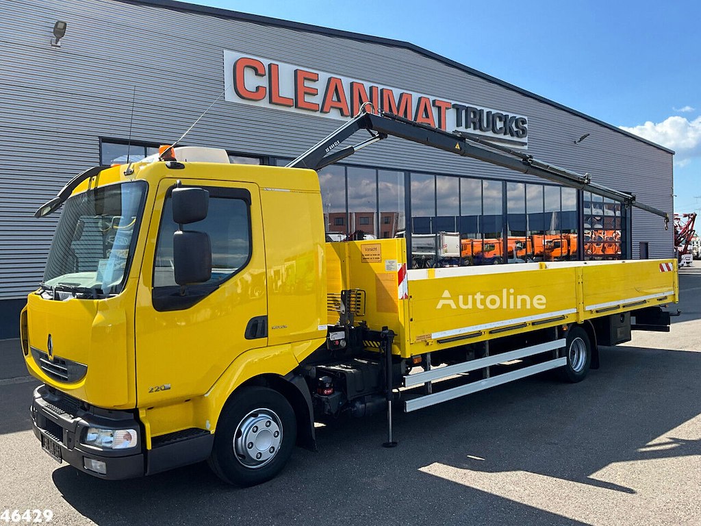 Renault Midlum 220 Hiab 4 Tonmeter laadkraan kamion s ravnom platformom