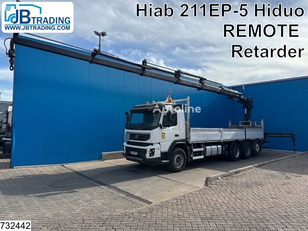 Volvo FMX 410 8x4, EURO 5, Retarder, HIAB, Remote kamion s ravnom platformom