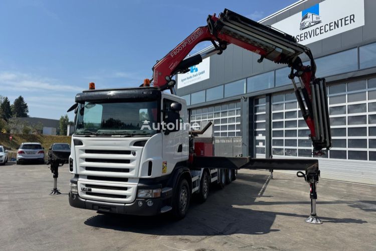 Scania R420 10x4 Fassi 800 6+6 Flyjib & Troil kamion s ravnom platformom