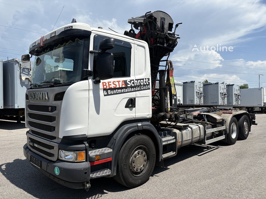 Scania G480 6x2 Abroller mit Kran ,Retarder, Euro 5, Schrottgreifer kamion rol kiper
