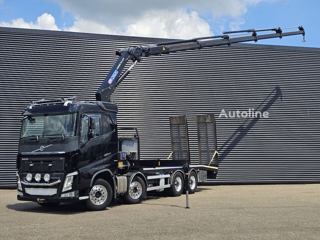 Volvo FH540 8X4 / HMF 28TM KRAN / CRANE / OPRIJ- MACHINETRANSPORT šlep auto