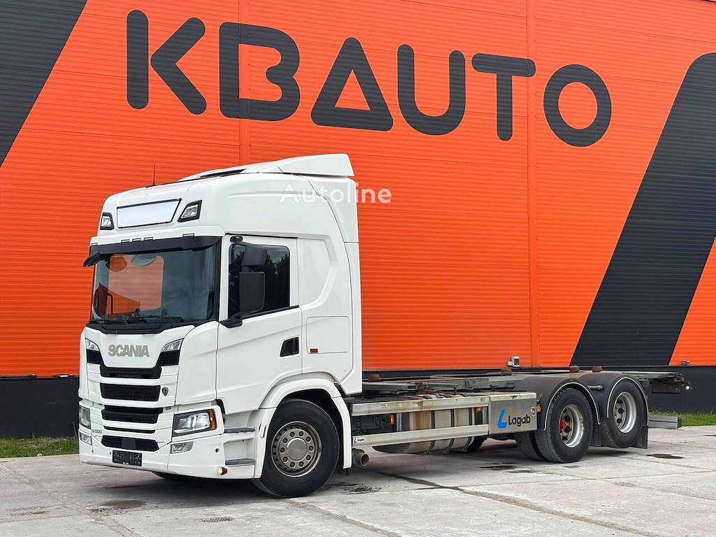 Scania G 500 6x2 9 TON FRONT AXLE / RETARDER / DOUBLE BOGIE vozilo za prevoz kontejnera