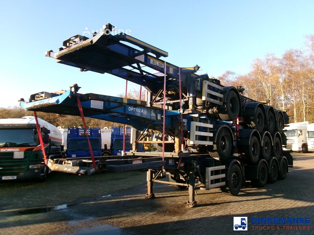 Dennison Stack - 3 x splitter container chassis 20-30-40-45 ft poluprikolica za prevoz kontejnera