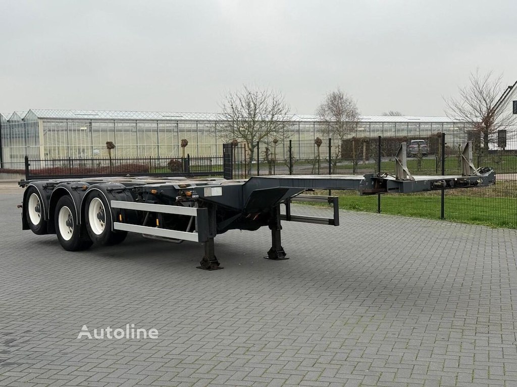 D-Tec FT-43-03V FRONT AND REAR LIFT AXLES, EXTENDABLE, SPRAYED WHEELS. poluprikolica za prevoz kontejnera