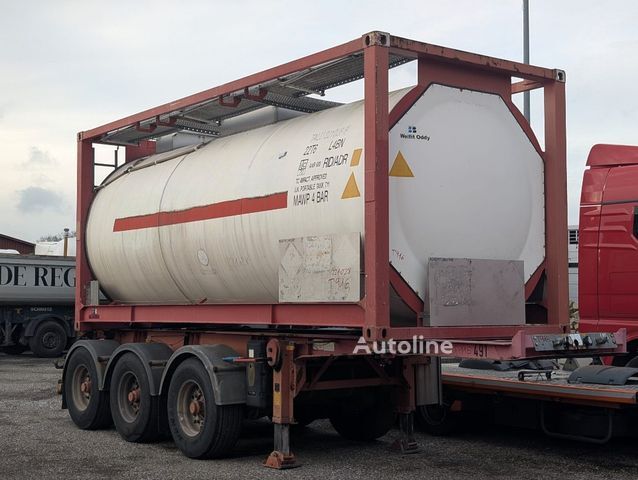 LAG Container Chassis mit L4BN Tankcontainer 21000L poluprikolica za prevoz kontejnera